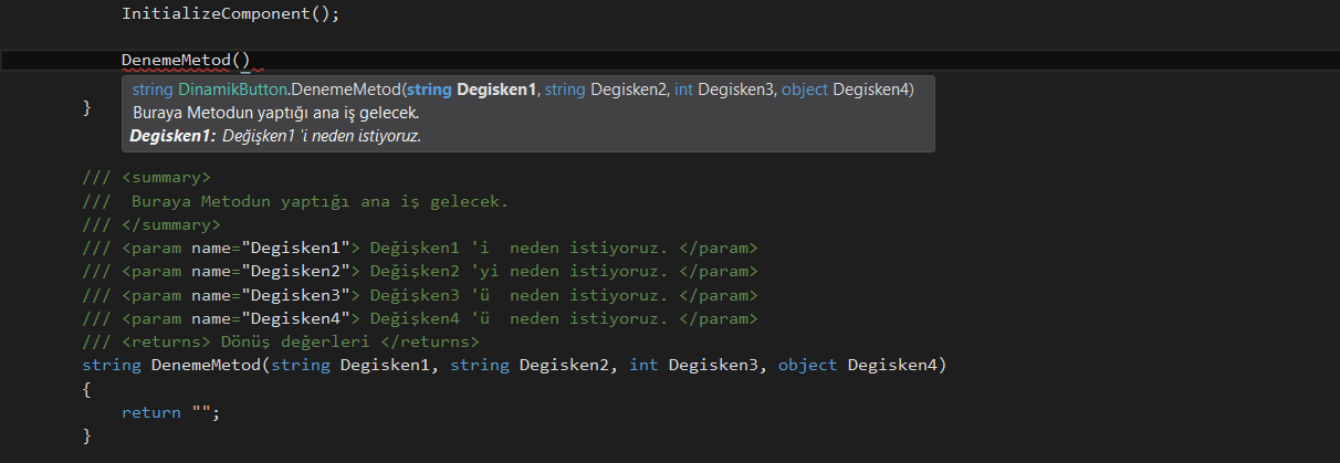 visual studio summary kullanımı – Mustafa BÜKÜLMEZ